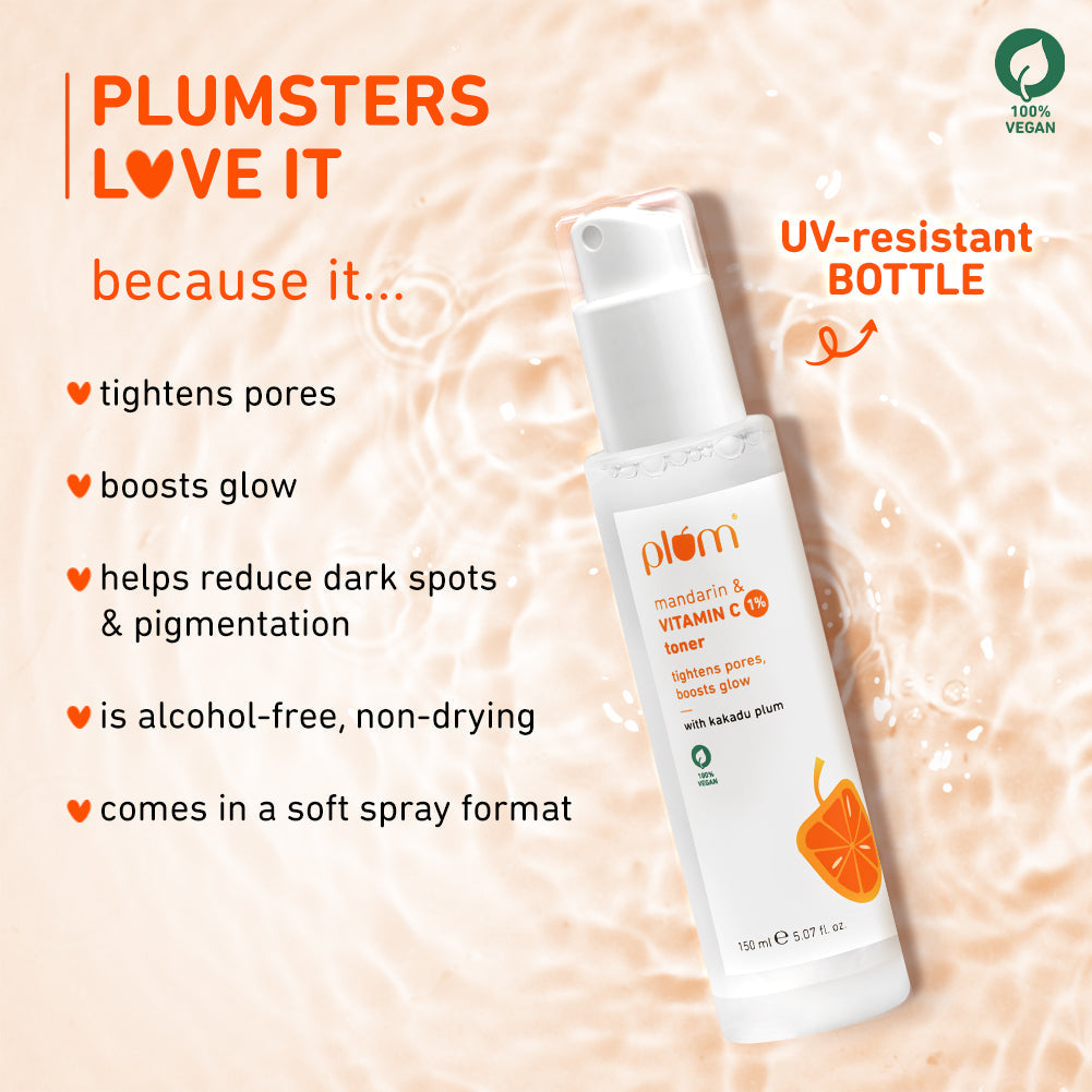 Plum Vitamin C Face Toner with Mandarin & Kakadu Plum, 150 ml ...